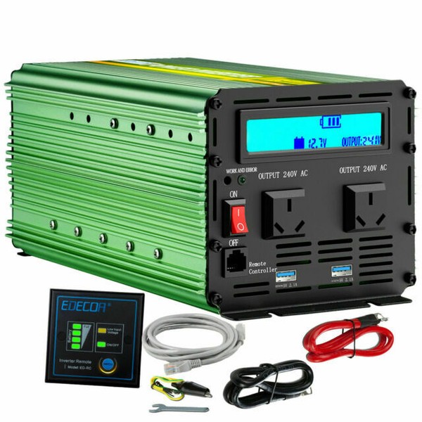 EDECOA 2000W DC 12V to 240V AC Power Inverter with Remote Control ...