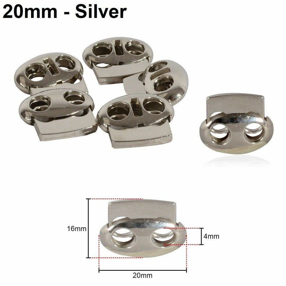 Metal Cord End Stoppers Single & Double Hole Spring Toggle for ...