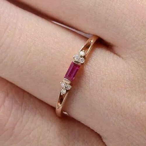 2Ct Emerald Cut Lab Created Ruby/Diamond Ring in 14K Yellow Gold Plated | eBay