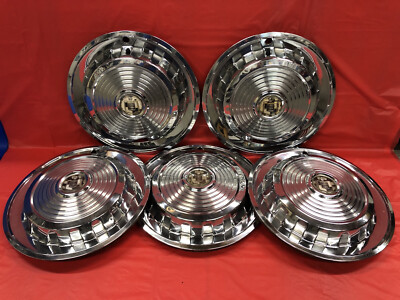 Vintage set of 5 1958 Mercury 14" hubcaps Marauder Monterey Meteor | eBay