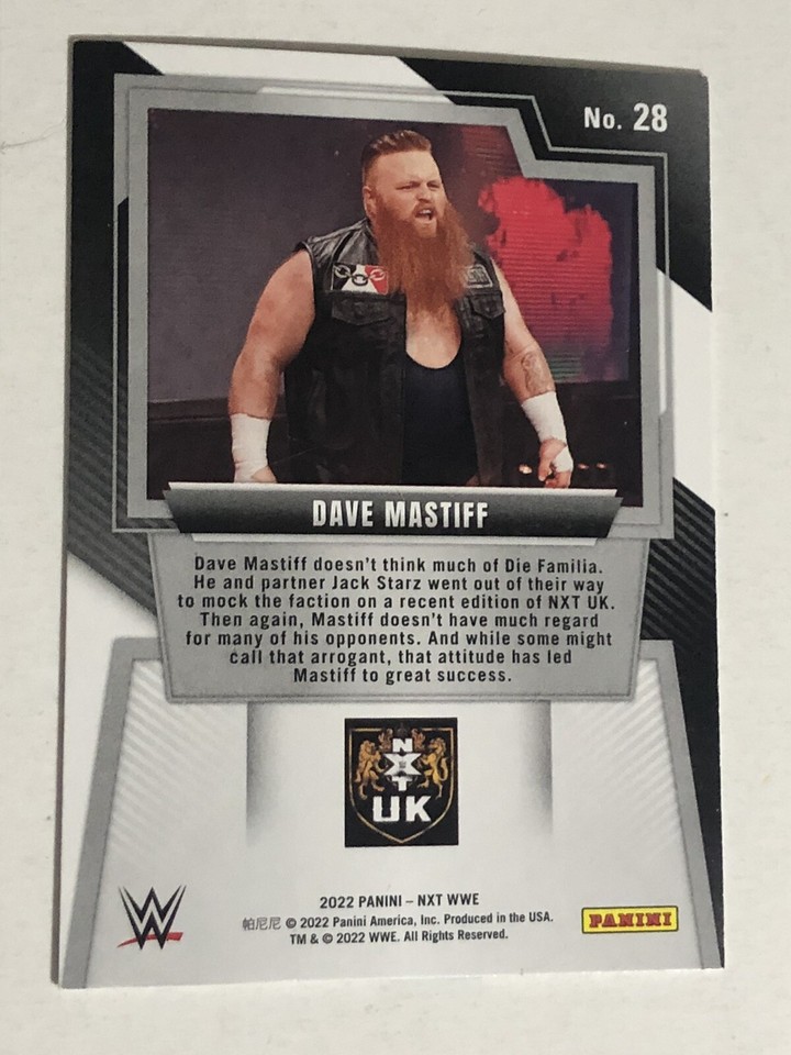 Dave Mastiff Trading Card WWE UK 2022 #28 Green Background | eBay