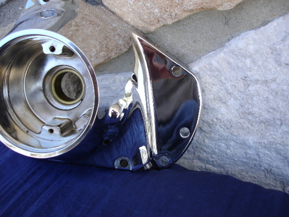 CHROME GEAR CASE NOSE CONE COVER FOR HARLEY SHOVELHEAD 73-92 CAM COVER ...