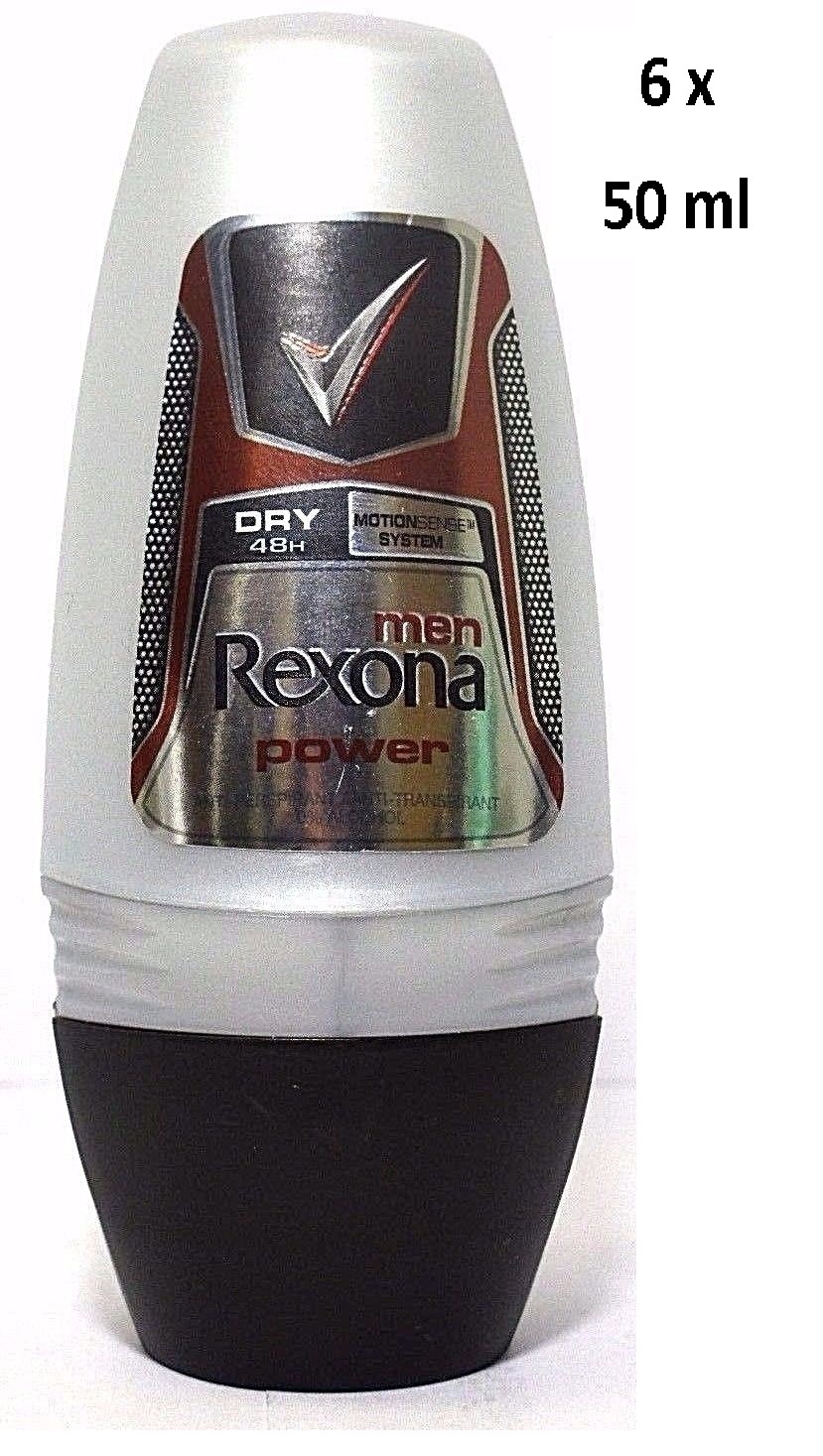 89,33€/L- Rexona Men Deo Roll-On "POWER" Anti-Transpirant 48h - 6x50 ml ...