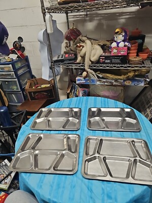 4 Vtg USN Steel Cafeteria Divided Tray Carrollton Mfg. Co | eBay