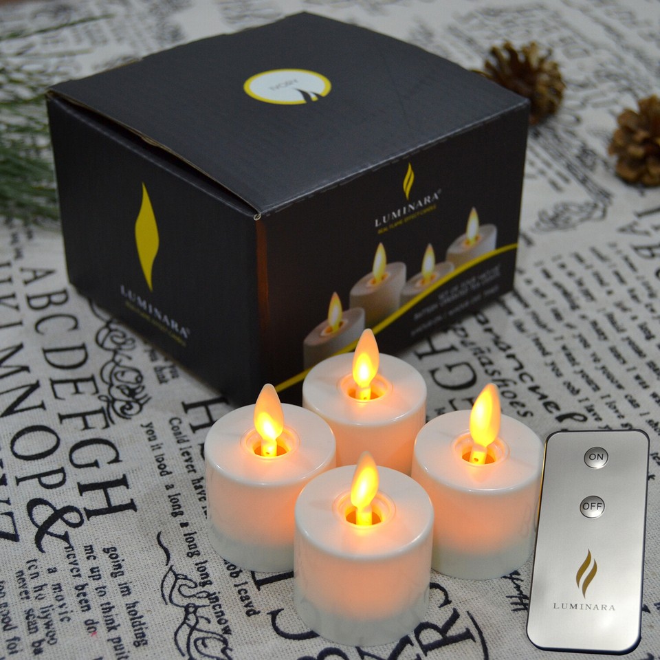 Luminara Moving Flicker Tea Lights,Battery Operated Flameless Candle ...