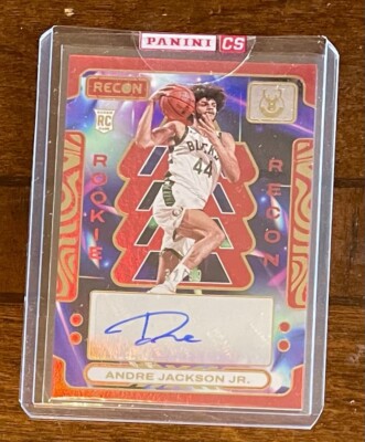 /99🔥2023-24 Panini Recon Andre Jackson Jr Rookie Auto RED Milwaukee ...