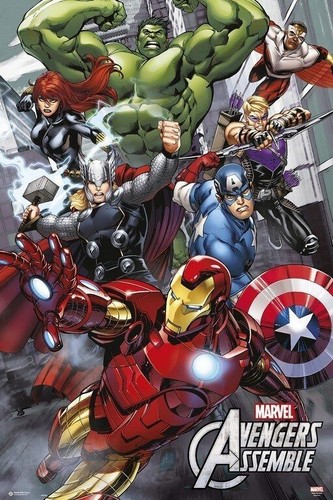 Marvel Avengers Large Poster 61x91.5 cm 24x36 inch New Iron Man Hulk | eBay