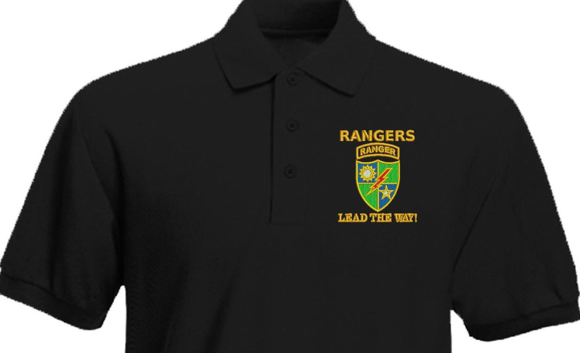 Ranger Crest and Tab Army RLTW Rangers Lead The Way Embroidered Polo ...