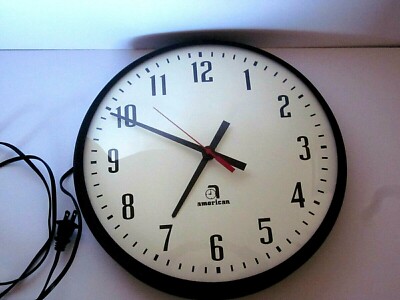 Steel American Time and Signal Company 13 inch Wall Clock Electric Nice ...