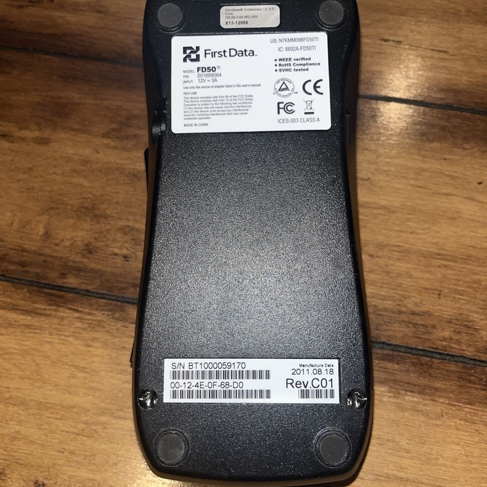 FirstData FD50 Ti Credit Card Payment Terminal Only | No Cords ...