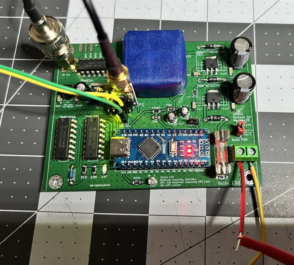 GPSDO Board: Arduino Based, Neo-M8N Controlled, CTI OSC5A2B02 75x100mm ...