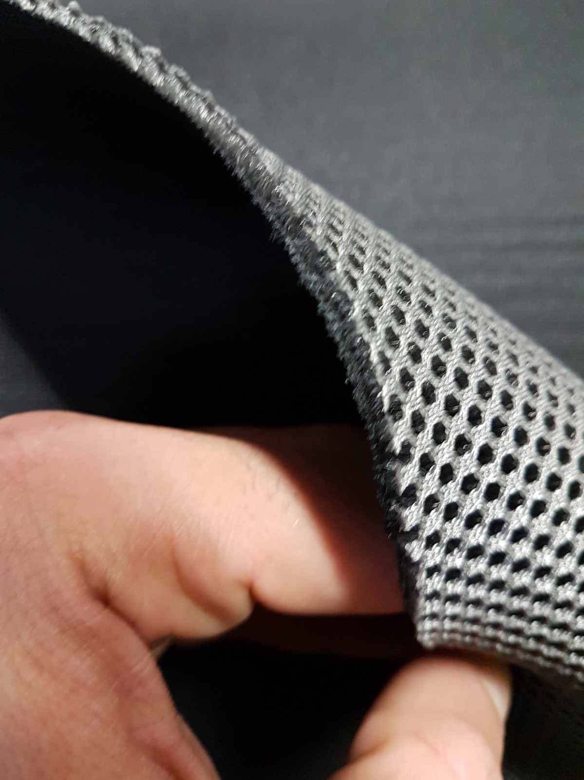 2.5mm* - 3D Spacer Mesh Fabric Material - ANTHRACITE GREY/BLK - 150cm ...