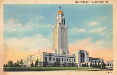 Postcard New State Capitol, Lincoln, Nebraska, Bertram Goodhue design ...