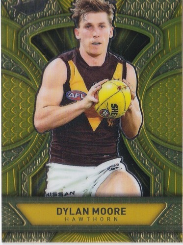 DYLAN MOORE LUMINOUS GOLD DRAGON SCALE 326/399 SELECT AFL 2025 HAWTHORN ...