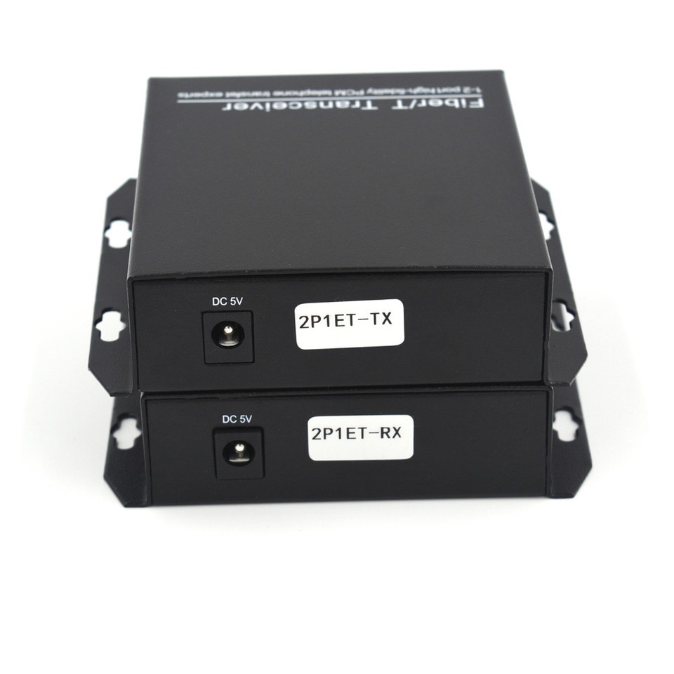 2 POTS Telephone RJ11 100M Ethernet over Fiber Optic Converter SM up ...