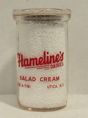 TRPHP Cottage Cheese Milk Bottle Hameline's Dairies Dairy Utica NY Sour ...
