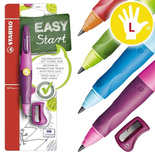 Stabilo EASY Ergo Mechanical Handwriting Pencil - 3.15mm Lead - Left ...