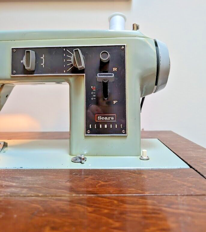 Vintage Sears Sewing Machine Model 158.13011 With Pedal & Sewing Desk ...