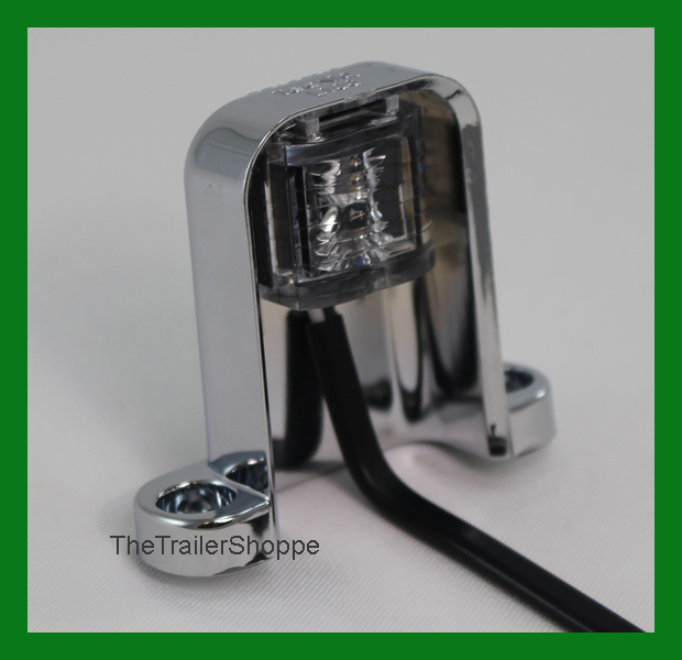 License Plate Light 25 Lumens LED Chrome Surface Mount for Trailers -2. ...