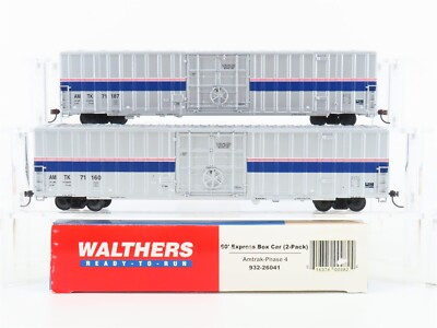 HO Scale Walthers 932-26041 AMTK Amtrak 60' Express Box Car 2-Pack | eBay