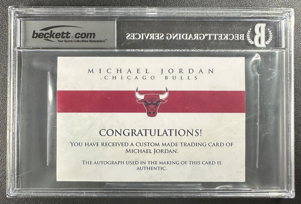 MICHAEL JORDAN BGS BAS AUTHENTIC CUT AUTOGRAPH CUSTOM CARD LOGO PATCH ...