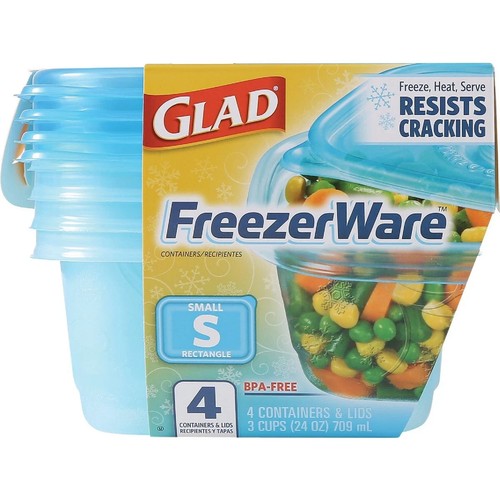Glad Freezerware 24 Oz. Blue Rectangle Container (4-Pack) Glad | eBay