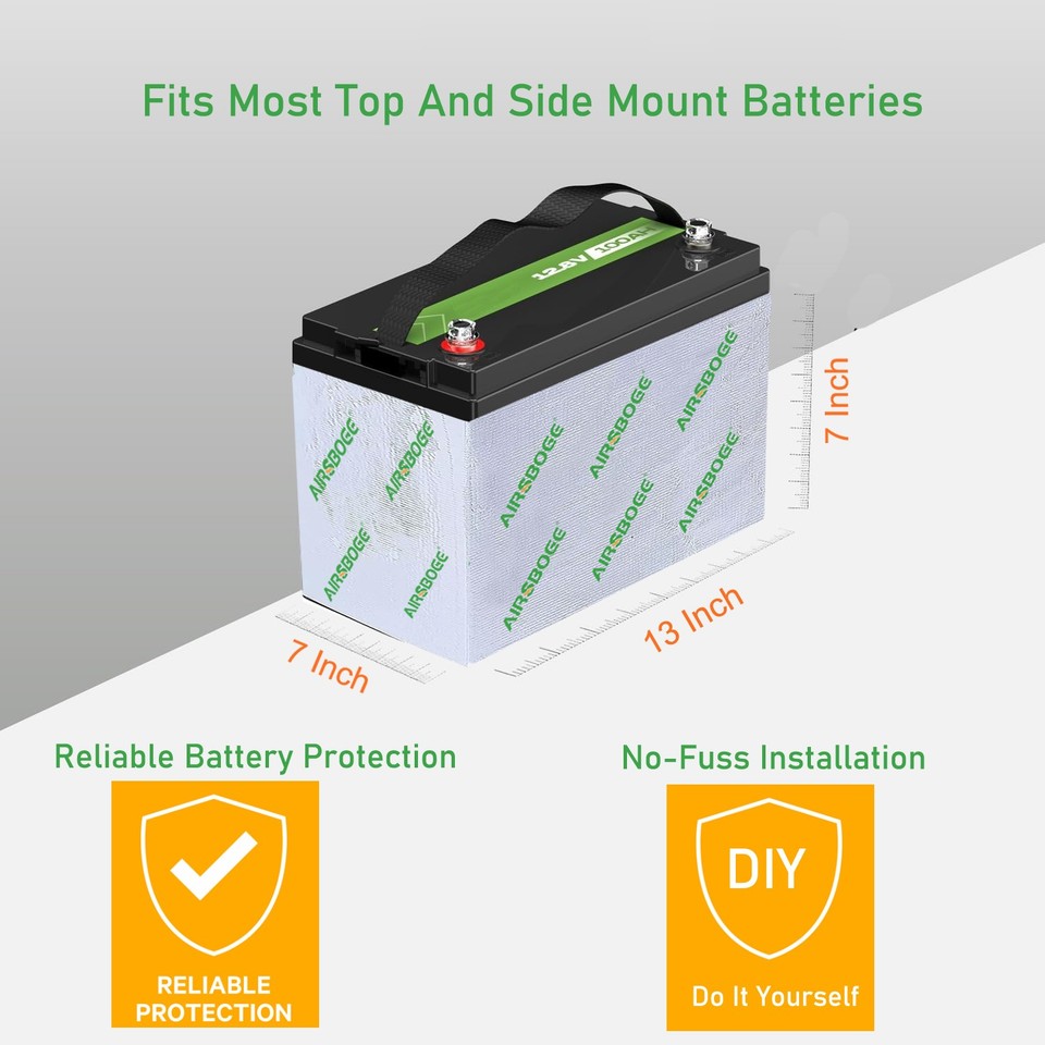 40*7'' Truck Car RV Battery Insulation Wrap Kit Fit Top And Side Mount ...