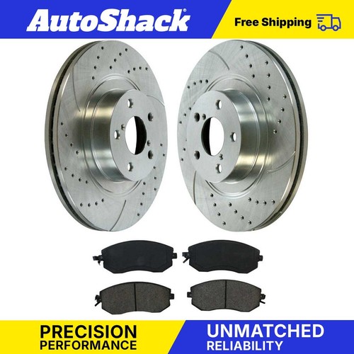 Front Drilled Disc Rotors Ceramic Brake Pads for Subaru Forester ...
