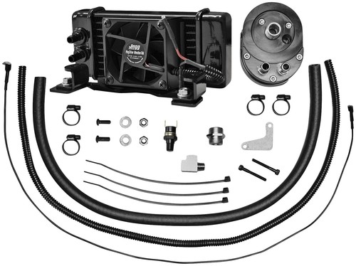 Jagg Horizontal Low-Mount 10 Row Fan-Assisted Oil Cooler Kit-Black-751 ...