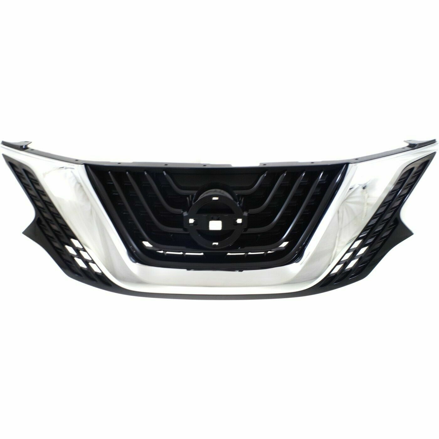 for 2015-2016 NISSAN MURANO Front Bumper Upper Grille Black w Chrome ...