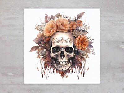 Halloween Floral Skeleton Skull Quilt Fabric Panel Sewing Quilt Block ...