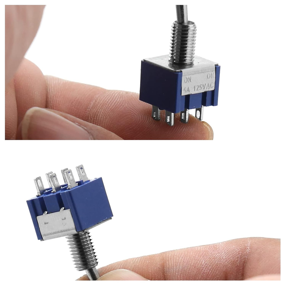 10PCS Mini Toggle Switch DPDT 6 Pin 2 Position ON/ON Small Toggle ...