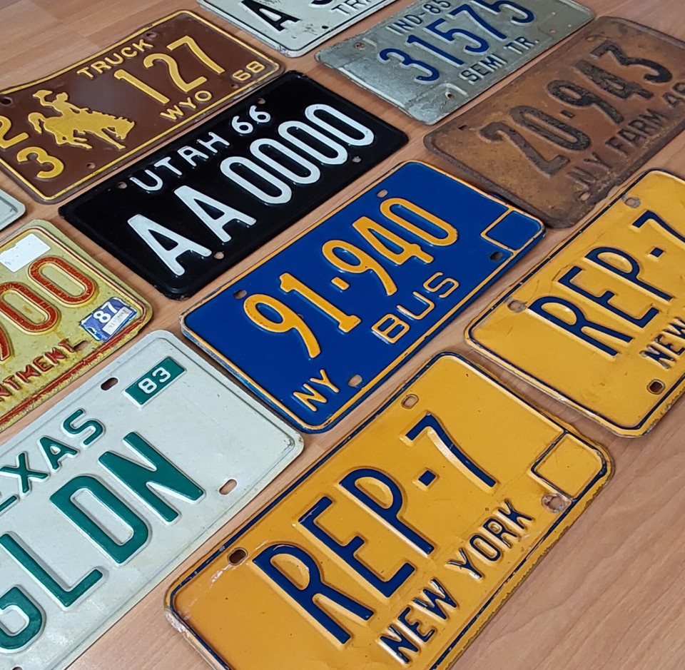 OLD VTG LICENSE PLATE LOT OF 11 SPECIALTY COLLECTION VANITY MIXED STATE ...