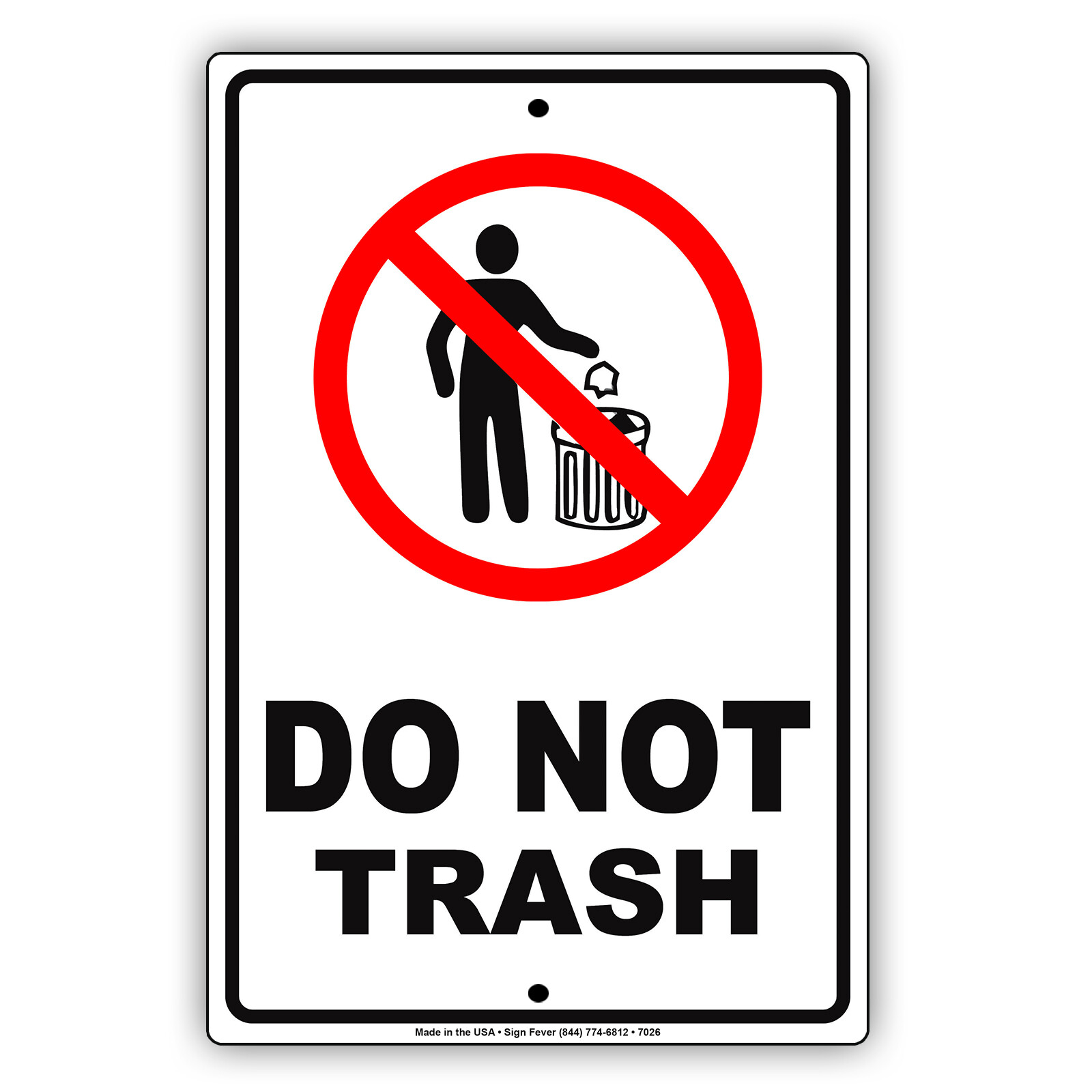 Do Not Trash No Littering Warning Dumping Wall Art Decor Aluminum Metal ...