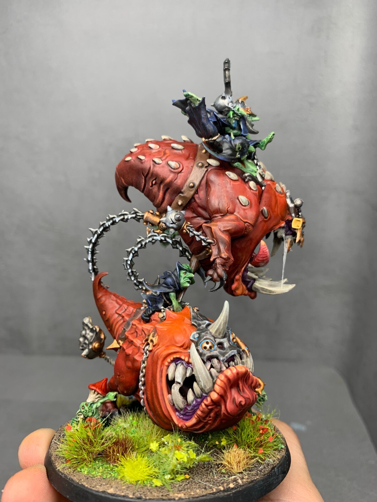 Warhammer AOS Gloomspite Gitz Destruction Loonboss on Mangler Squigs ...
