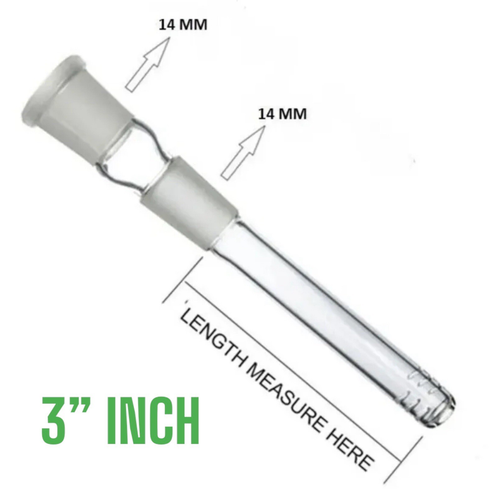 3” Glass Water Pipe Downstem Hookah Tobacco Bong Diffuser (14mm To 14mm ...