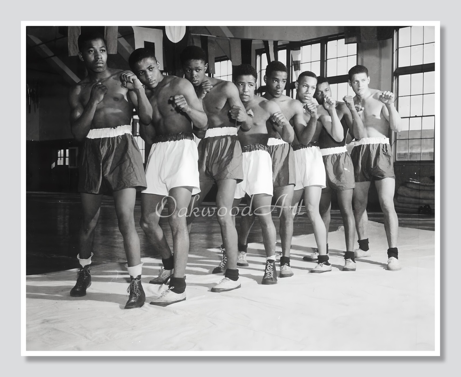 1940s Black Boxers Posing in Boxing Stance, US Navy, Vintage Photo ...