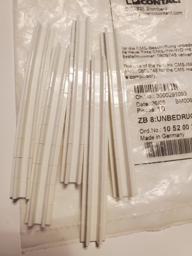 PHOENIX CONTACT ZB 8 UNBEDRUCKT CMS Terminal Block Marker Labels lot of ...