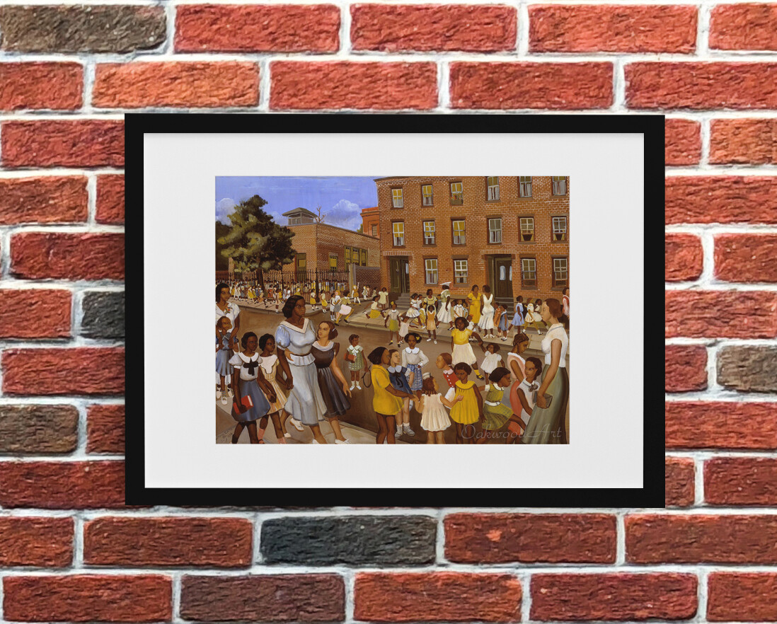 School's Out by Allan Rohan Crite, Mothers & Daughters, Vintage Art ...