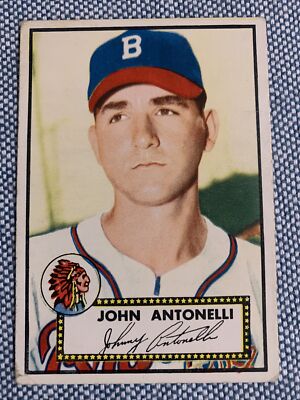John ANTONELLI 1952 Topps Baseball #140 VG Wrinkle/corner Crease Boston ...
