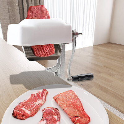 Meat Tenderizer Hand Crank Flatten butchers Tool Cuber Steak Machine ...