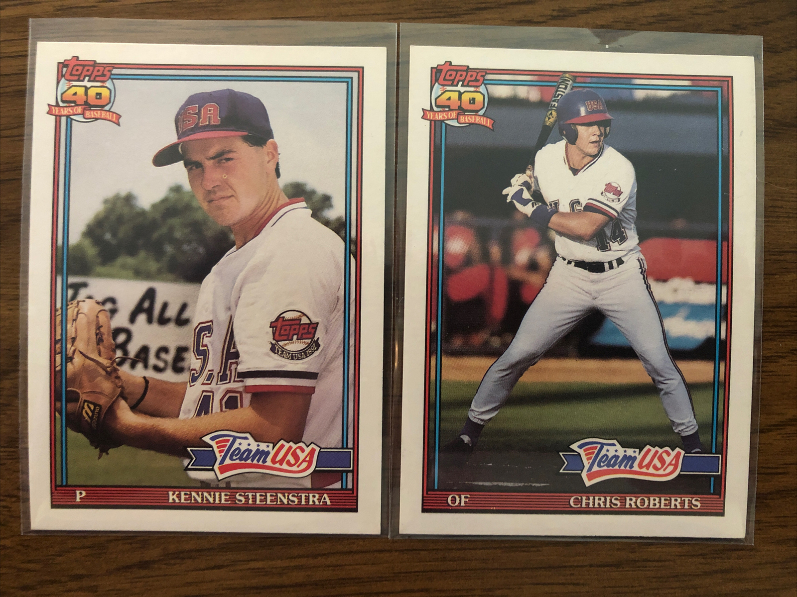 1991 Topps Tiffany Team USA; Chris Roberts #98T, Kennie Steenstra #113T ...