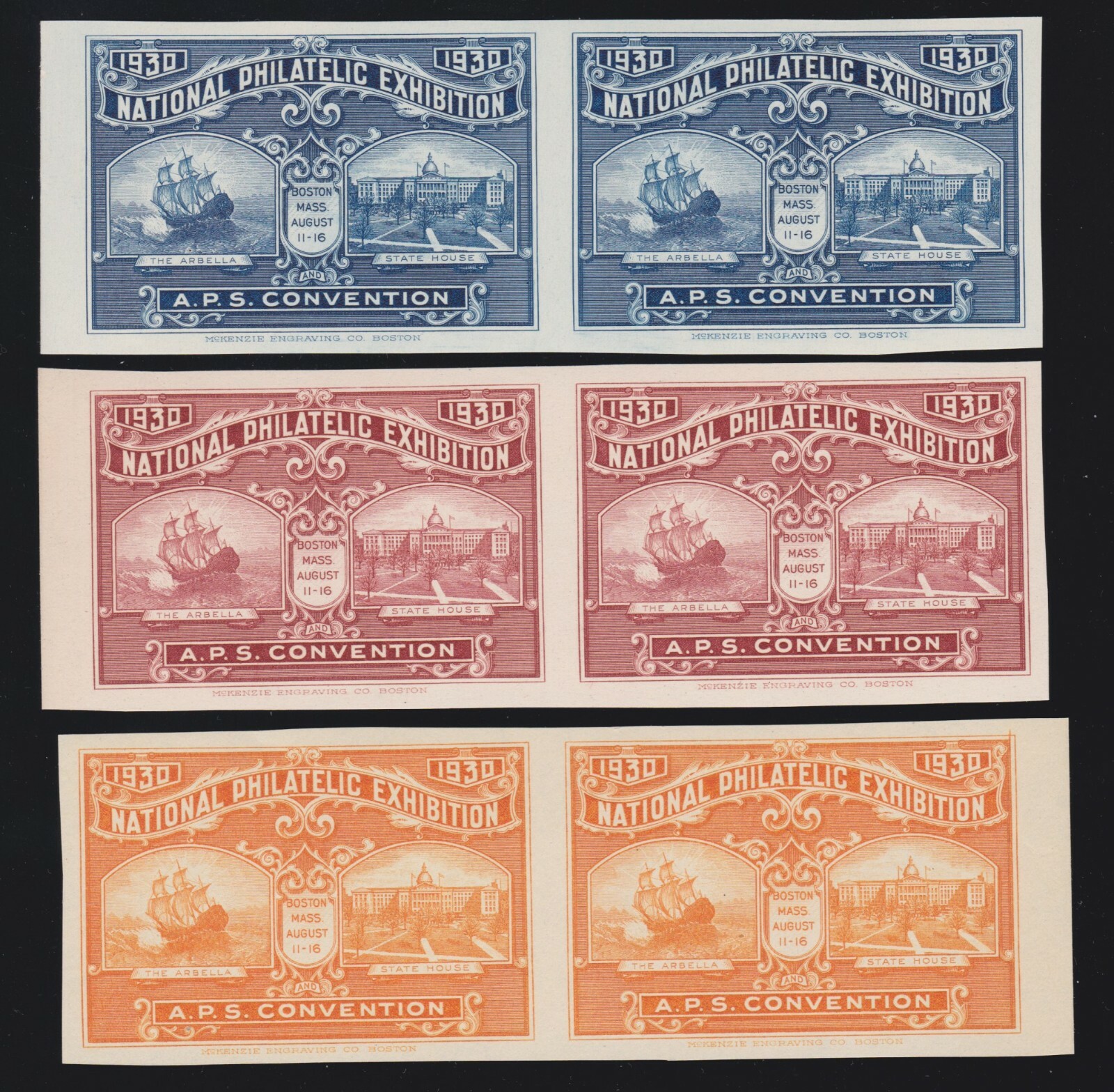 US 1930 National Philatelic Exhibition Imperf Pair Proofs? lot of 3 | eBay