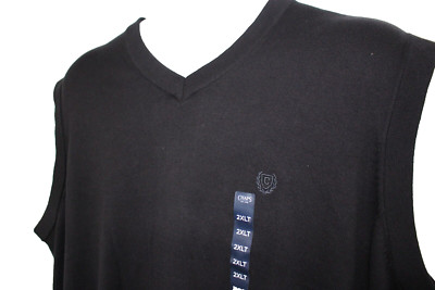 CHAPS RALPH LAUREN BLACK V-NECK SLEEVELESS SWEATER VEST SZ: 2XLT 2XT ...