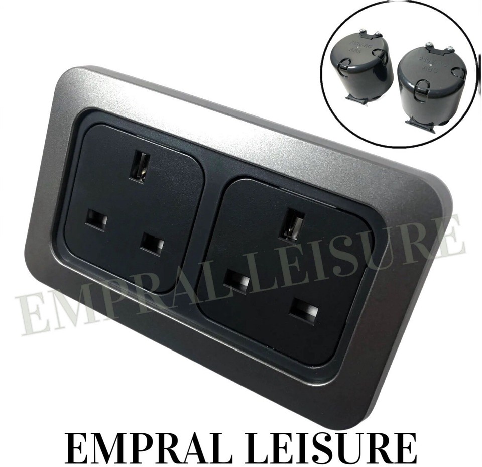 Campervan CBE C-Line 240v 13A Double Socket For Caravan Motorhome 3 Pin ...