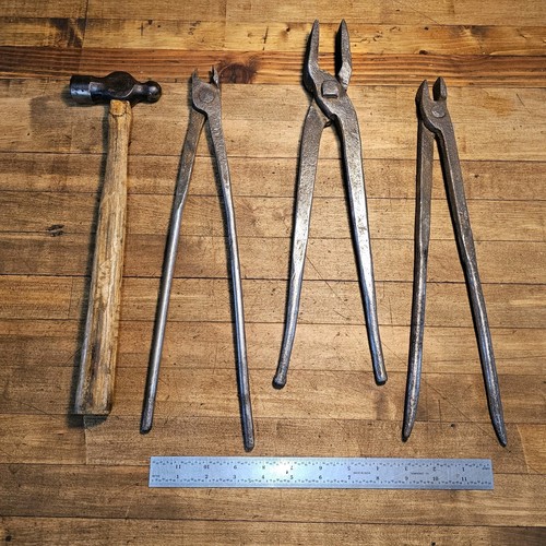 Blacksmith Tools FORGE ANVIL Shaping Forging Tools Hammers & Tongs Lot ...