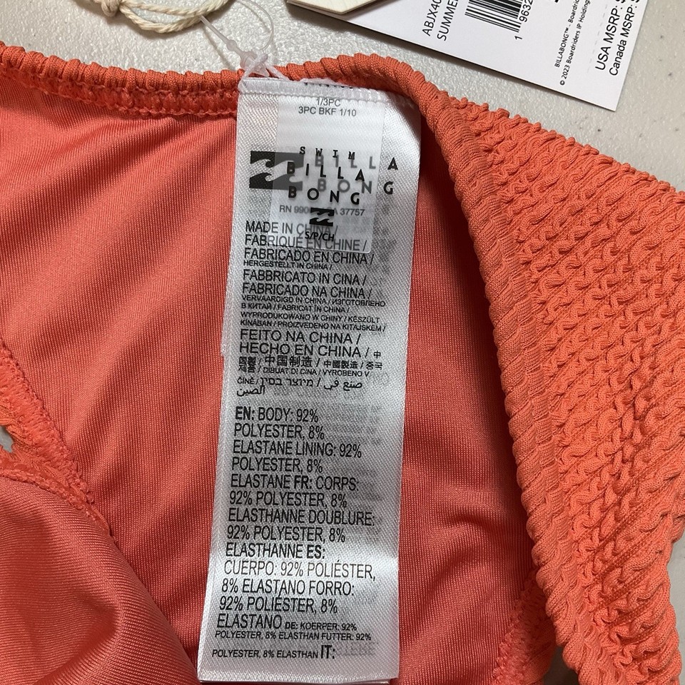 Billabong Bikini Bottom Small Orange Summer High Skimpy Hike | eBay