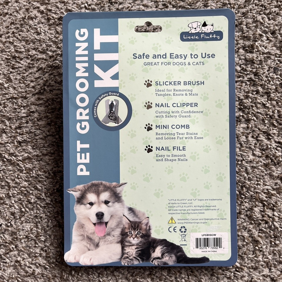 Little Fluffy 4pc Pet Grooming Kit For Cats And Dogs Comfortable Grip ...