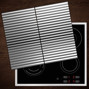 Glass Worktop Saver Ceramic Induction Hob Protector Cover Steel Stripes ...