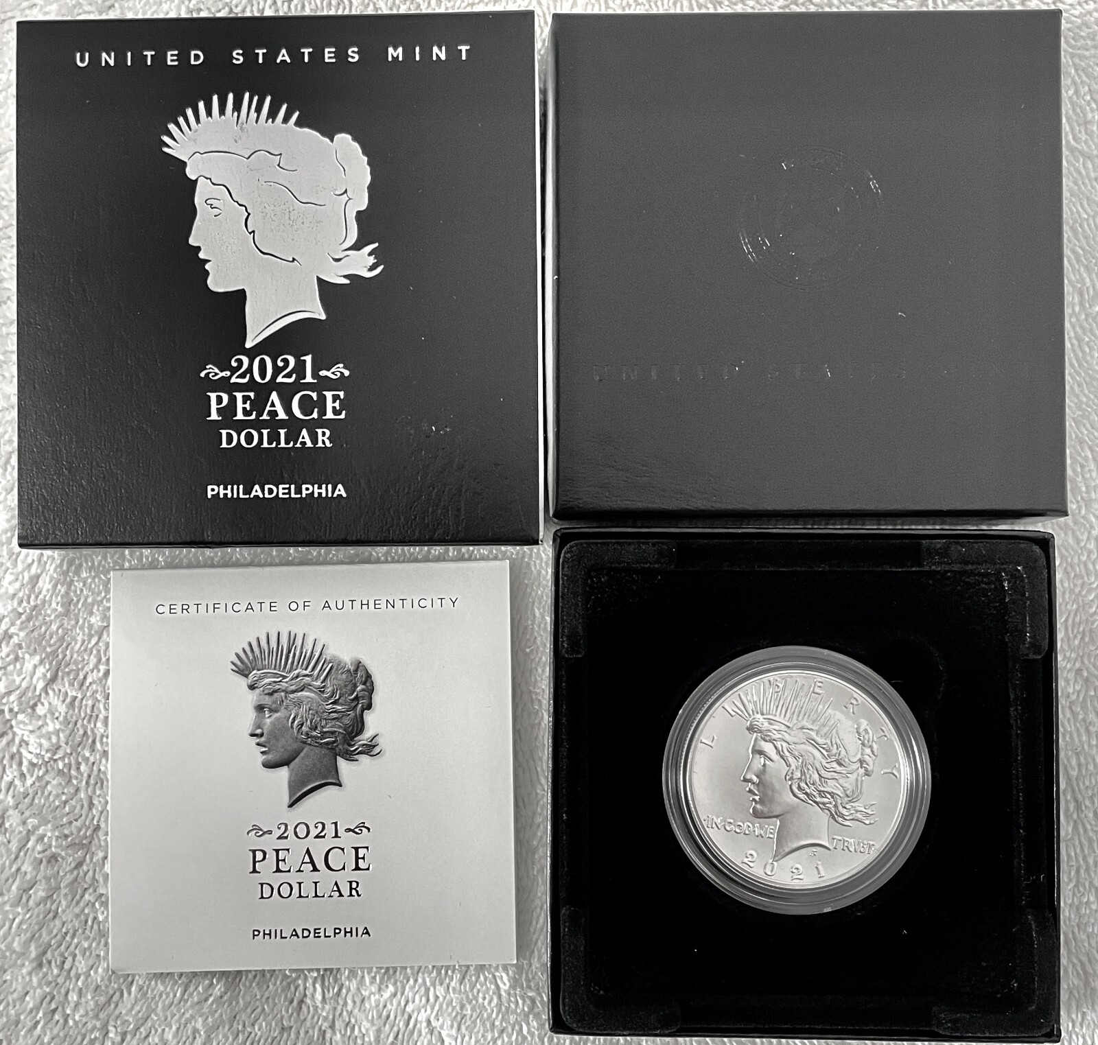 2021 Peace Silver Dollar Philadelphia (21XH) With Original U.S. Mint Box And COA | eBay